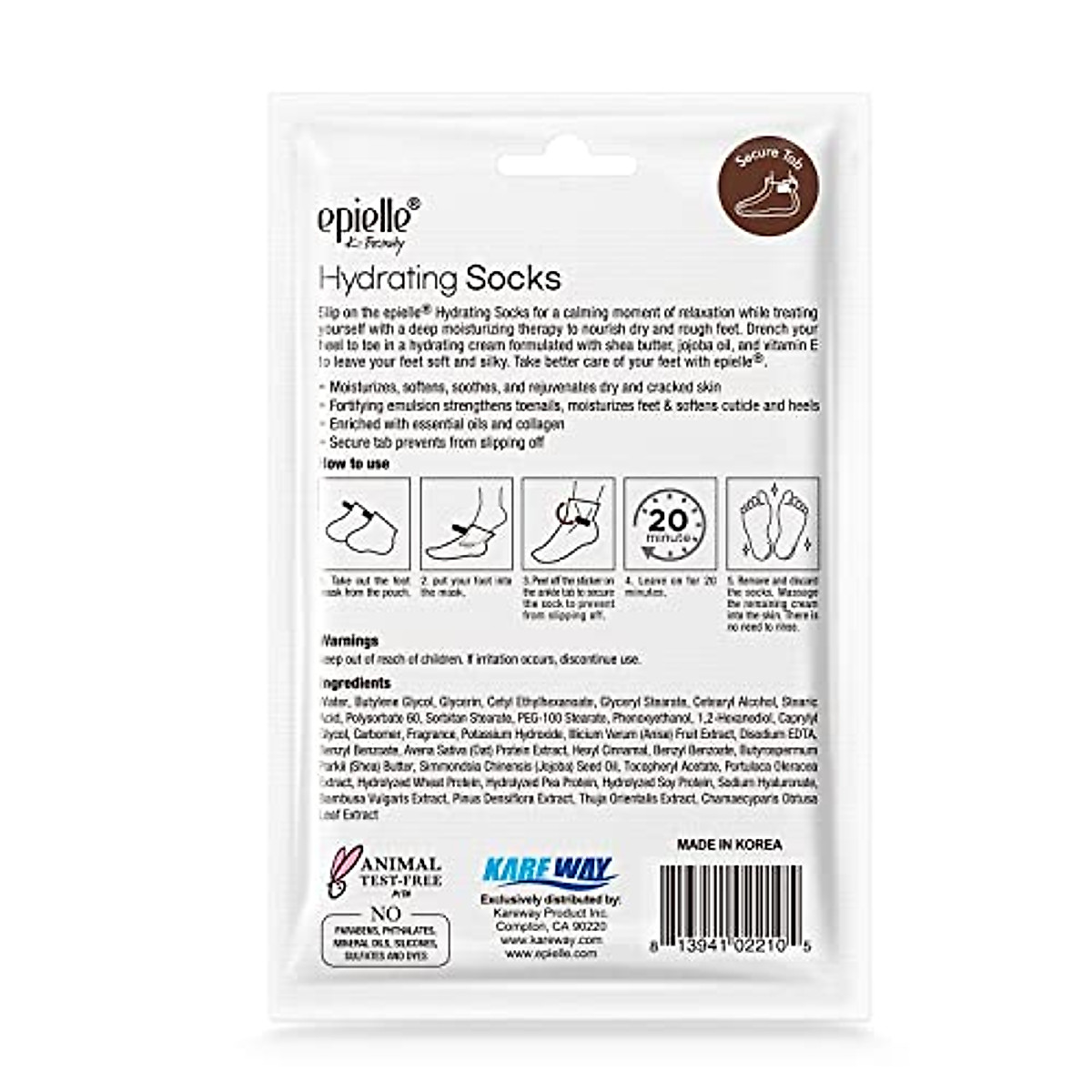 New Epielle Hydrating Foot Masks (Socks 6pk) for Cracked feet, Dry Heels, Toes and Callus - Shea Butter + Jojoba Oil + Vitamin E moisturize feet & Soften cuticles, STOCKING STUFFERS