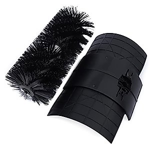 Fetcoi Brush Couple Shaft Attachment for Outdoor Hand Broom Sweeper, Nylon Rolling Brush Head with Debris Shield, Mounting Hole 26mm, Inner Shaft 9 Teeth