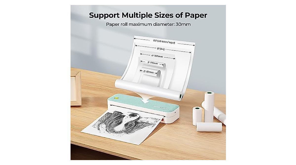 MUNBYN Portable Printer: Compact & Inkless for Travel