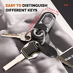 Atlodas Men Car Key Chain - Keychain for Men and Women, Double Ring Design, Suitable for Distinguish Different Keys (Black)