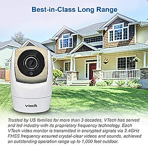 [Upgraded] VTech VM919HD Video Monitor with Battery Support 15-hr Video Streaming, 7" 720p HD Display,360 Panoramic Viewing, 110 Wide-Angle View,HD Night Vision,Up to 1000ft Range,Secured Transmission