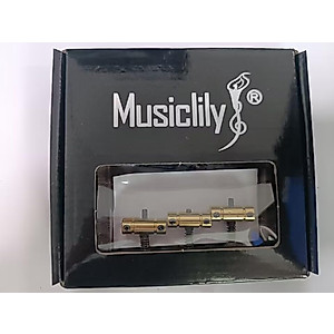 Musiclily Pro 54mm Vintage Telecaster Bridge with Barrel Brass 3-Saddle for Squier and Import Tele Style Electric Guitar, Black