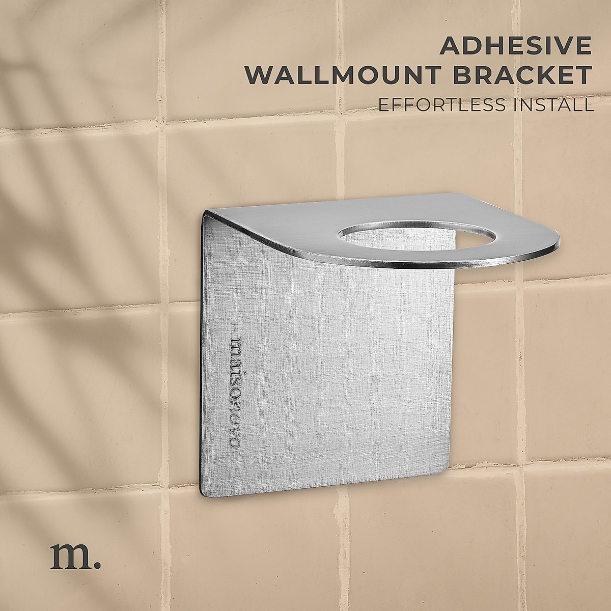 MaisoNovo Shampoo and Conditioner Dispenser - Shower Soap Dispenser Wall Mounted - 16.9 fl oz Set of 3 Clear Plastic Bottles White Bamboo Pump - Shampoo Dispenser, Shower Dispenser 3 Chamber No Drill