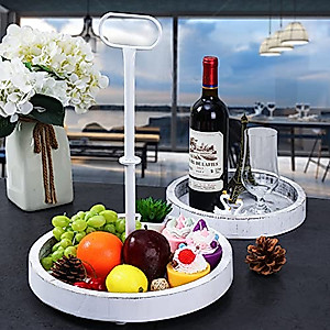 Goartgif Two Tiered Tray,White Tiered Tray,Farmhouse Tiered Tray,Rustic Wooden Tiered Tray,Distressed 2 Tier Tray,Tiered Tray Stand for Christmas Decor