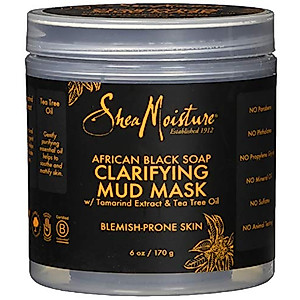 SHEA MOISTURE African Black Soap Clarifying Mud Mask, 6 Ounce