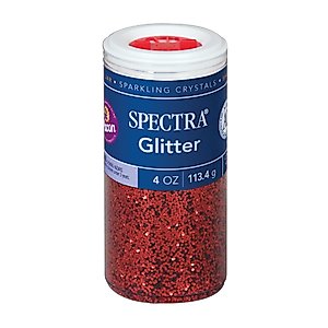 Spectra Arts & Crafts Glitter, Red, 4 oz., 1 Jar