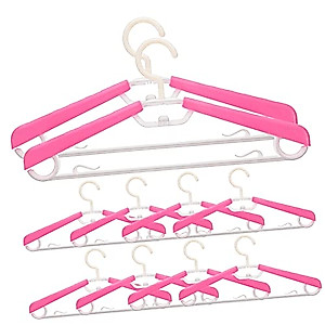 HOMSFOU 10pcs Adjustable Hanger Hangers Travel Clothes Hanger Wide Shoulder Coat Hanger Hangars Multi-Functional Pants Rack Suit Hanger Plastic Hanger Women's Hook up Broad Shoulders Abs