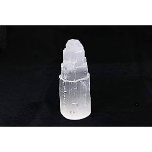 Selenite Crystal Towers for Reiki, Healing, and Energy Charging | Made in Morocco | Selenite Iceberg Charging Towers Crystal Skyscraper (4 Inch (Pack of 1))