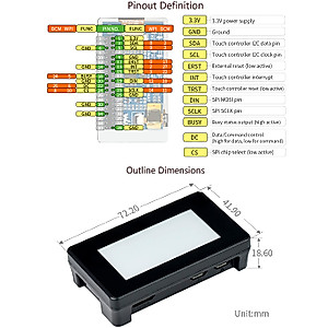 waveshare 2.13inch Touch e-Paper Display with ABS Case, 250x122 Pixels E-Ink Display for Raspberry Pi Zero 2 W/Raspberry Pi Zero W/Pi Zero WH, Support Partial Refresh