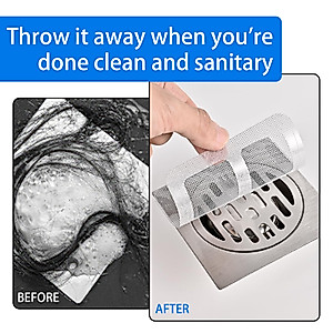 RITDVNI 50Pcs Disposable Floor Drain Sticker, Shower Drain Hair Catcher, Hair Drain Catcher, Easy to Install, Suit Sewer Filter Screen, Bathroom, Bathtub, Kitchen, Sink Floor Stickers