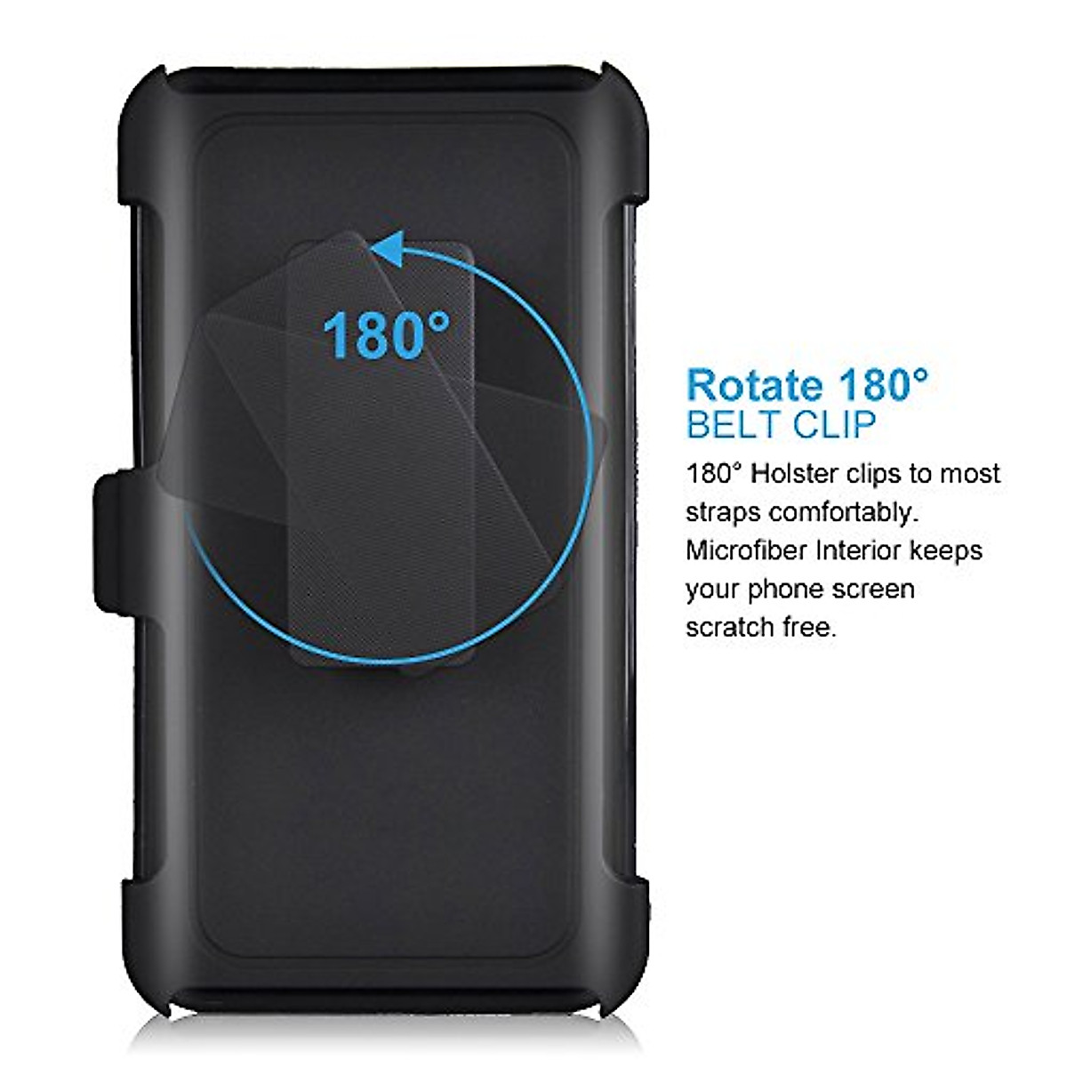 TJS Phone Case Compatible with Samsung Galaxy A20/Galaxy A30, [Tempered Glass Screen Protector] Belt Clip Holster Resistant Magnetic Support Hybrid Kickstand Heavy Duty Cover (Black)