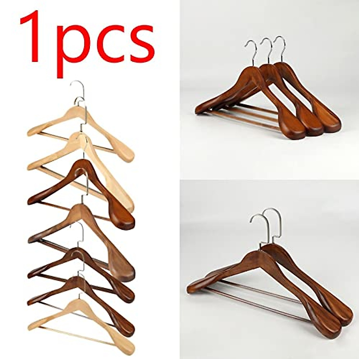 Yu2d 🌹🌹 High-Grade Wide Shoulder Wooden Coat Hangers - Solid Wood Suit Hanger（G）