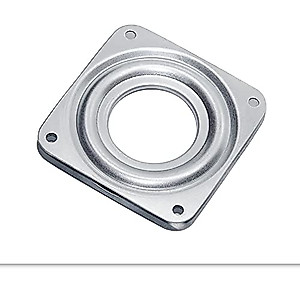 GSHLLO 4 Pcs 3 Inch Galvanized Steel Lazy Susan Hardware Turntable Bearings Rotating Square Trays Swivel Bearing Plates for Serving