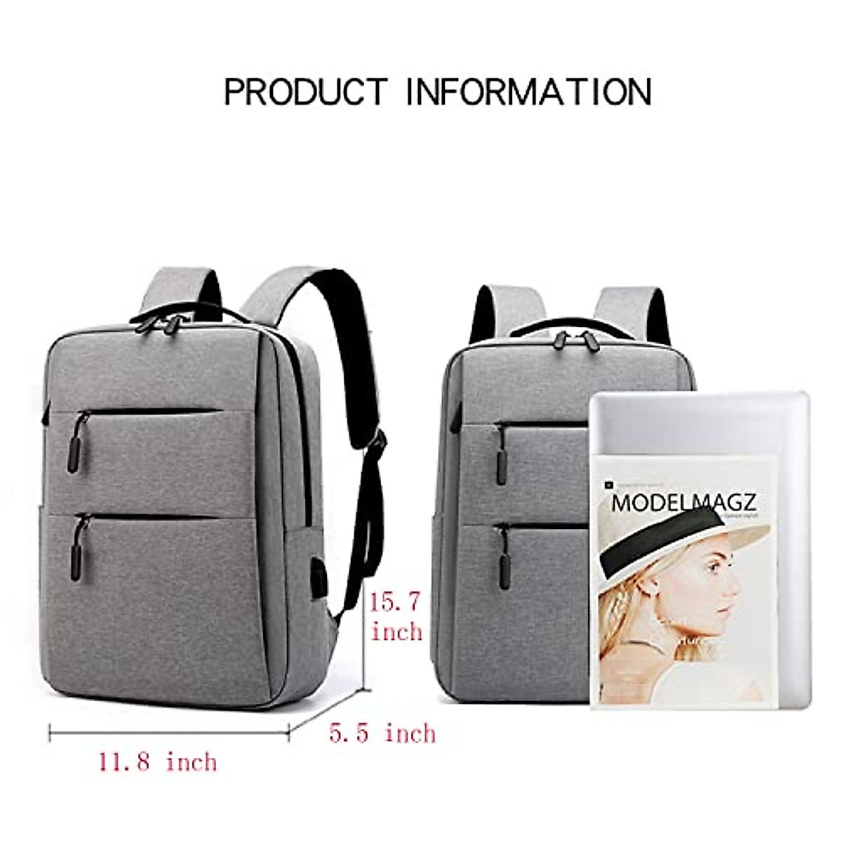 Laptop Backpack Business Slim Durable with USB Port Water Resistant Backpack for Women Men Fits 15.6 Inch School Computer Bag