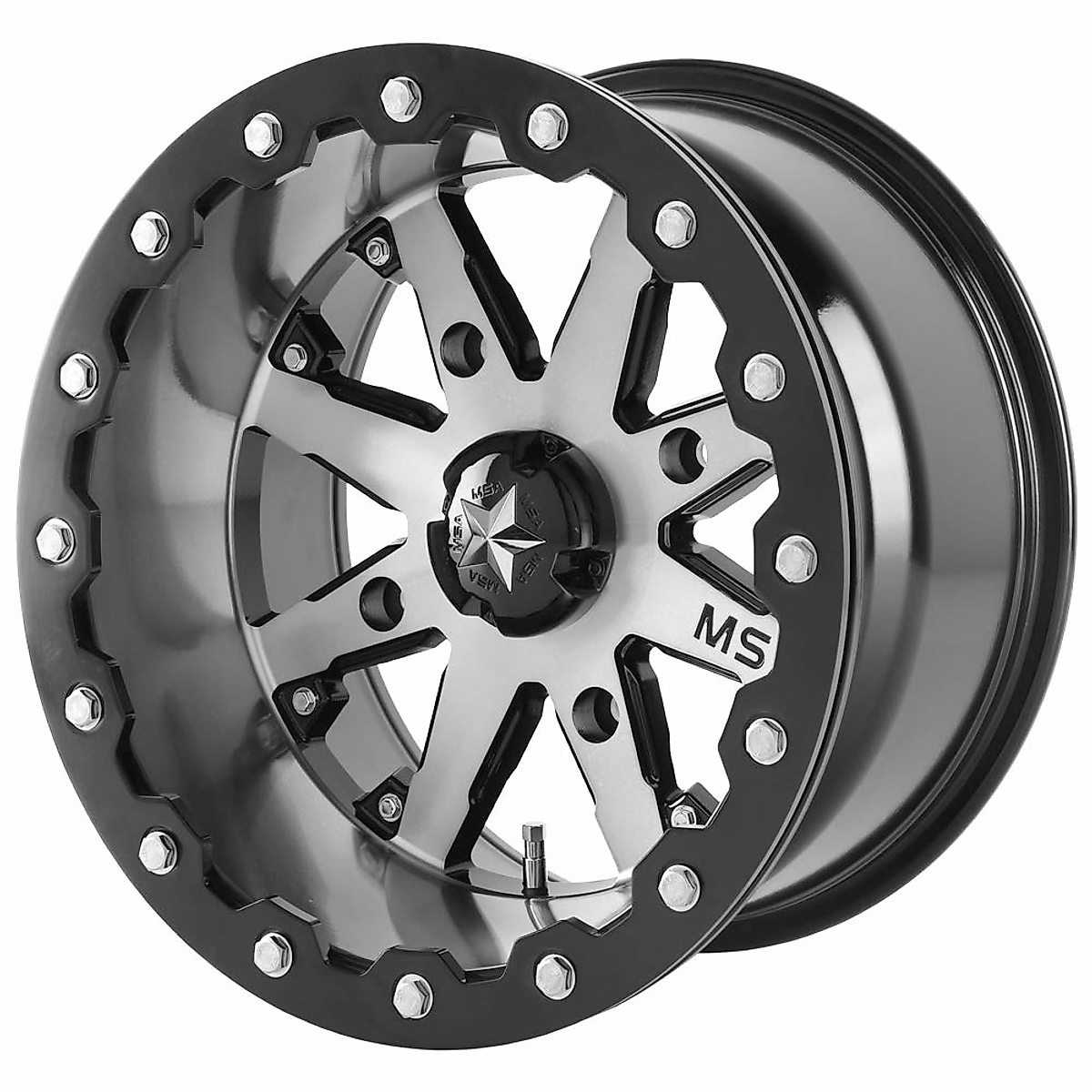MSA Offroad Wheels M21 LOK BEADLOCK Charcoal Tint Wheel with Aluminum (16 x 7. inches /4 x 156 mm, 0 mm Offset)