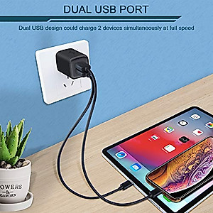 Wall Charger Plug, USB Charger Cube, Ailkin 2.1A 2-Muti Port USB Adapter Power Plug Charging Station Box Base for iPhone 13/12/12Pro/11 Pro Max/X/8/7, iPad, Samsung Phones USB Charging Block Brick
