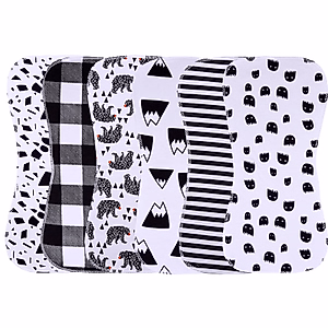 Gelisite 6 Pack Cotton Baby Burp Cloths Extra Absorbent Soft for Baby Boys and Girls Spit Up Cloth (Black)