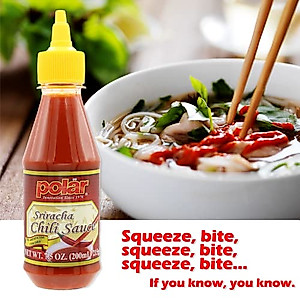 MW Polar Sriracha Chili Sauce 7.5 oz (Pack of 6), Hot Sauce for Pho, Breakfast, Eggs & Toast, Sandwich, Taco, Sushi, Spicy Mayo, No Artificial Colors