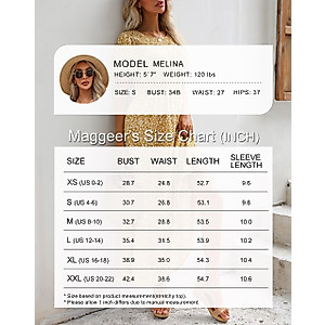 Maggeer Womens 2025 Summer Spring Wedding Guest Long Dresses Boho Maternity Baby Shower Mothers Day Smocked Floral Maxi Dress with Sleeves Mustard XS