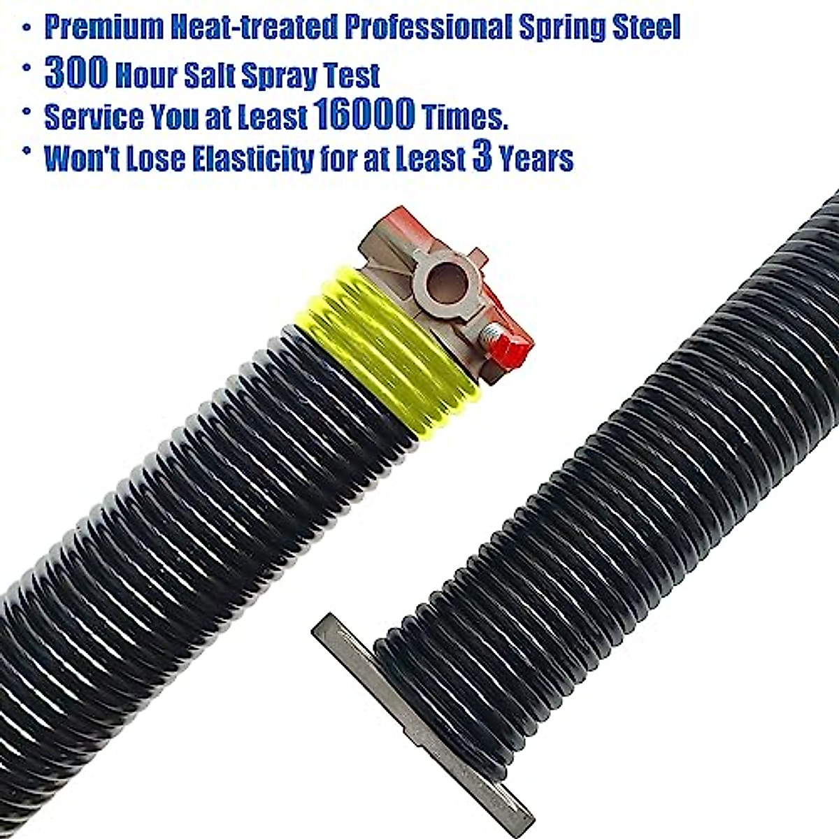 Garage Door Torsion Springs Set(.207x2x22"), Pair of 2" ID Electrophoresis Coated Heavy Duty Torsion Spring Replacement for Garage Doors, with 2pcs Non-Slip Winding Bars,Minimum 16000 Cycles