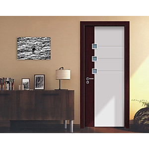 Black and White CANVAS Print Nature Photo Swimming Loon on Water Bird Photography Silver Gray Wall Art Monochrome Home Decor Ready to Hang