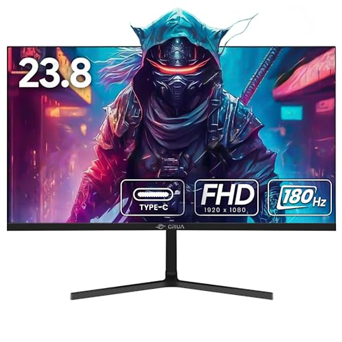 CRUA 24Inch Curved Gaming Monitor, 144hz/165hz FHD 1080p Computer Monitor, 99% sRGB Professional Curved Monitors, Support AMD FreeSync, Wall Mountable Installs(HDMI, DP)-Black