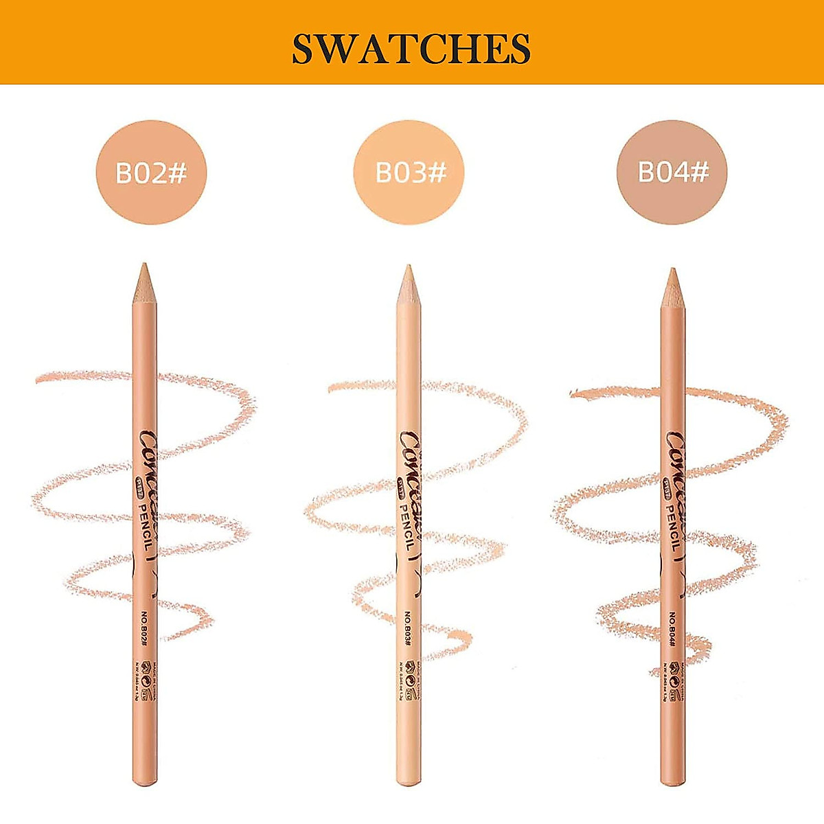 6 PCS Dark Circles Treatment Multi-Use Concealer pen, Wonder Concealer Pencil Tricolor, Professional Makeup Covered Concealer Pen Tattoo Concealer (Combination)