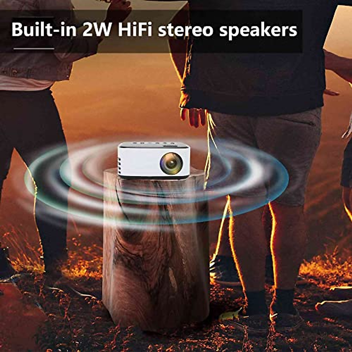 Projector with WiFi,1080P HD Projector,Mini Projector for Outdoor Movies,Home Theater Video Projector Compatible with HDMI, VGA, USB, Laptop,iOS & Android Smartphone for Home Entertainment