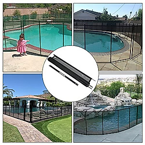 ATCEPFU Pool Fence 4Ft x 24Ft in Ground Removeable Outdoor Pool Safety Fencing Swimming Pool Fence, Black