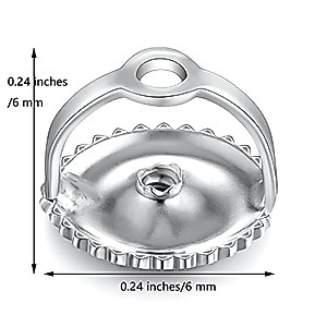 2 Pairs 18k Gold Plated Earring Screw Backs Replacement Sterling Silver Screw On Earring Backs for Diamond Studs, Hypoallergenic Secure Locking Earring Backs for Kid White Gold 6mm