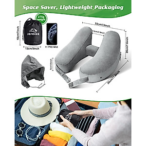 JefDiee Relax in Style with Travel Pillow for Neck, Chin and Head Support with Washable Velour Cover and Sleep Accessories Set, t2