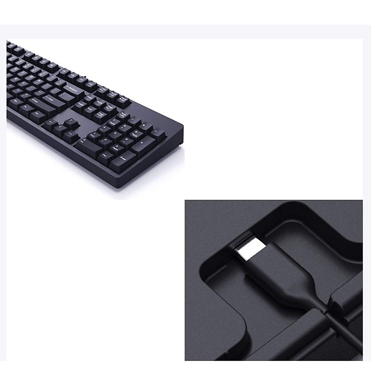EPOMAKER Hello GANSS GS87D Bluetooth Mechanical Keyboard Connect 5 Devices, PBT Keycaps, Type-C Cable for Windows Mac Gaming (Cherry Blue Switch, Black Gold)