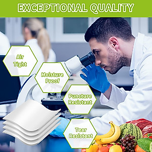 50 pcs Mylar Bags for Food Storage Reusable Mylar Bags with Oxygen Absorbers 400cc Thick 9.44 mil,Heat Sealable Mylar Bags for Food Storage Zipper Pouches (1 Quart, 10"x7")