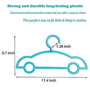 MZlatieo Kids Hangers Plastic 20 Pack, Non Slip Baby Hangers, Children’s Hangers for Closet (Blue)