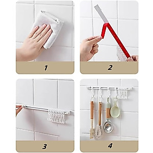 Aasipsuo Multifunctional Slide Rail Hook, Key Hook Track Wall Mounted, Hanging Pot Rack Hanger, Adhesive Coat Hook Rail, Multi-Purpose Rail Hook for Kitchen Cabinet (30cm/11.81in)