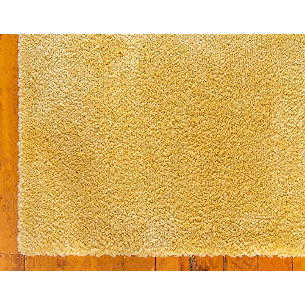 Unique Loom Solo Collection Solid, Plush, Kids, Modern Area Rug, 5 ft x 7 ft 7 in, Yellow