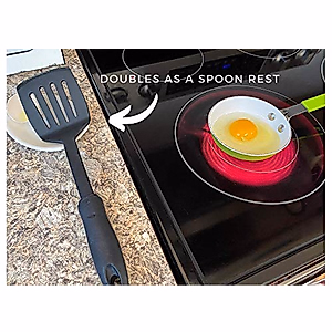 Crack'em Egg Cracker & Spoon Rest (Cobalt Blue) - Perfectly Cracks Eggs & Contains Messes - Easy to Use & Clean - Great for Kids - Prevents Broken Yolks