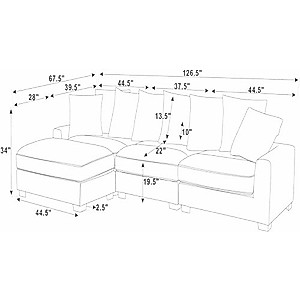 Oadeer Home Modular Sectional, Green