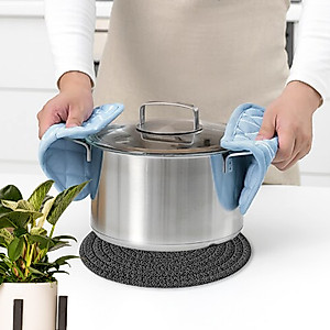 3Pcs Trivet Pot Holder, Hot Pads for Kitchen, Heat Resistant Trivets 100% Cotton Round Woven Potholders Set for Cooking and Baking, 7 Inch(Multicolor)