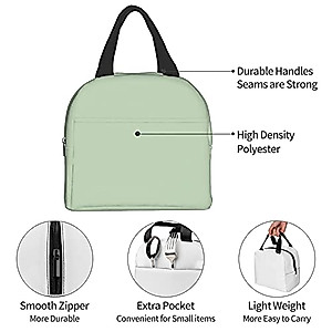 YvoneDBrownn Solid Sage Mint Green Matching Lunch Bag Cooler Bag Women Tote Bag Insulated Lunch Box Water-resistant Thermal for womenPicnicBoatingBeachFishingWork, Black, One Size