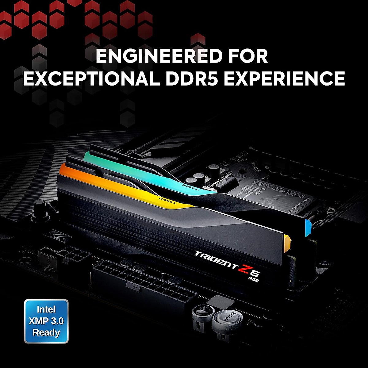 G.SKILL Trident Z5 RGB Series (Intel XMP 3.0) DDR5 RAM 32GB (2x16GB) 6800MT/s CL34-45-45-108 1.40V Desktop Computer Memory UDIMM - Matte Black (F5-6800J3445G16GX2-TZ5RK)