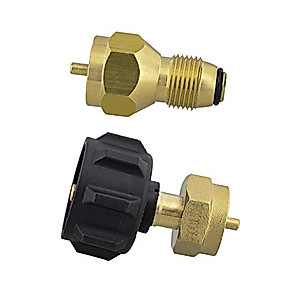 BISupply Solid Brass Propane Refill Adapter POL to QCC1 Type 1 POL Propane Adapter Fitting 2pk - Fits 1lb Propane Bottle