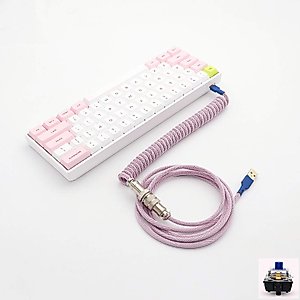 Angitu SK61 Mechanical Keyboard & USB Type C Coiled Cable NKRO Gateron Optical Switch 60% Wired Gaming hot swapping Socket RGB LEDs Type-c PCB (Black Grey, Optical Brown Switch)