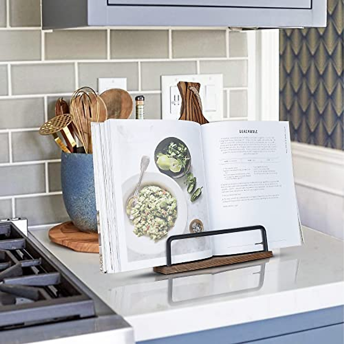 VYNOPA Retirement Gifts for Women Happy Retirement Cookbook Stand Adjustable Recipe Book iPad Rustic Holder Gift for Mom with Unique Engraved