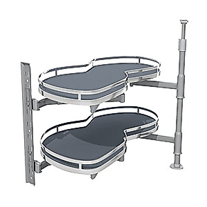 Blind Corner Cabinet Pull Out Organizer with Soft-Close 2 Tiers Swing Tray Corner Cabinet Lazy Susan for 36inch Corner Cabinet Blind Shelf,Left Open