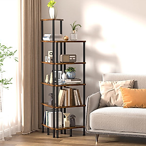 Lifenite Corner Shelf Stand, 5 Tier Corner Bookshelf with Storage, Corner Bookcase for Small Spaces, DIY Stackable Bookshelf, Corner Display Plant Stand, Bathroom, Living Room, Kitchen, Home Office