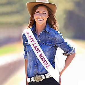 My Last Rodeo Sash - Western Cowgirl Bachelorette Party Decorations, Nashville Bride to Be, Let's Go Girl Decor, Bridal Shower Engagement Party Decorations