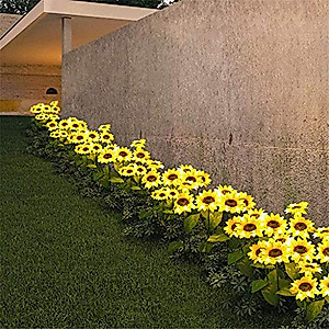 Garden Solar Lights Outdoor Decorative Sunflower Decor Solar Pathway Lights Outdoor LED Solar Garden Lights Waterproof Solar Landscape Lights for Lawn Patio Yard Garde (2)