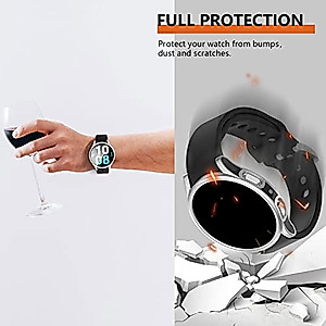 RiYHM Screen Protector for Samsung Galaxy Watch 5 40mm&Galaxy Watch 4 40mm, [2+2Pack] Hard PC Case Bumper Face Cover Case Replacement Accessories for Samsung Galaxy Watch 5 40mm&Galaxy Watch 4 40mm