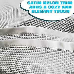 Thermal Baby Blanket for Girls and Boys - Waffle Weave Blanket Satin Baby Blanket - Throw Blanket for Baby Receiving Blankets - Soft Waffle Blanket